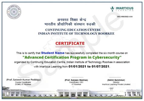 Advanced Certification Program In Cyber Security Certificate