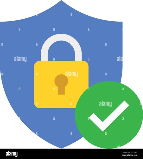 Shield With Padlock And Check Mark Modern Flat Vector Icon Stock Vector Image And Art Alamy