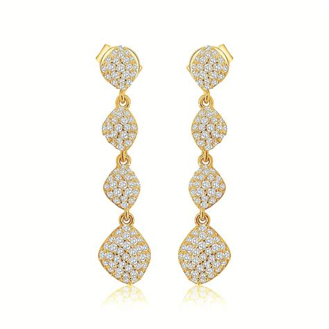 Gold Drop Dangle Earrings Zala Design
