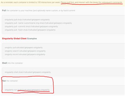 Resolve Discrepancy In Usage Documentation · Issue 4 · Singularityhub