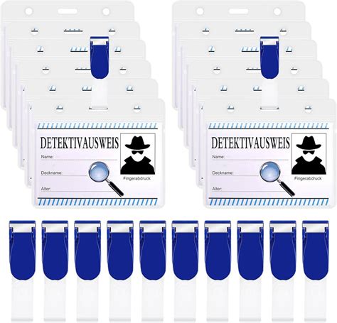 Wangcang 10 Piece Detective Id Badge With Clip And Case For Dress Up