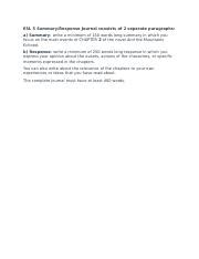 DOC Docx ESL Summary Response Journal Consists Of Separate Paragraphs A Summary Write A