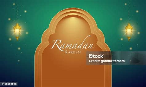 라마단 카림 배경 디자인 인사말 카드 배너 포스터 벡터 그림입니다 0명에 대한 스톡 벡터 아트 및 기타 이미지 0명 3차원 형태 Ramadan Kareem Istock