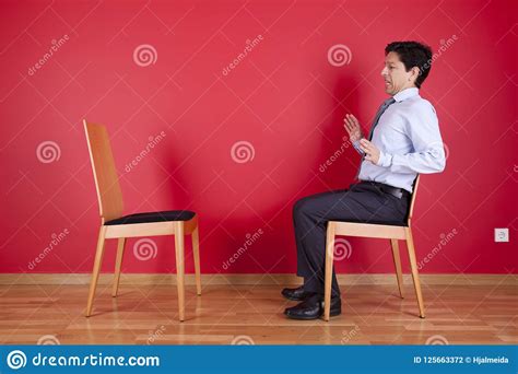 Businessman With Fear Stock Photo Image Of Sited Empty 125663372