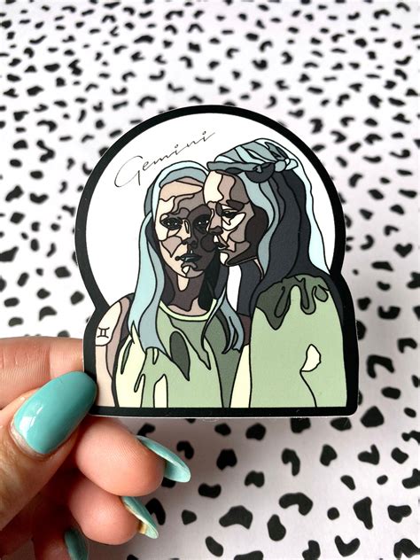 Gemini Illustration Zodiac Sign Vinyl Sticker Laptop Water Etsy