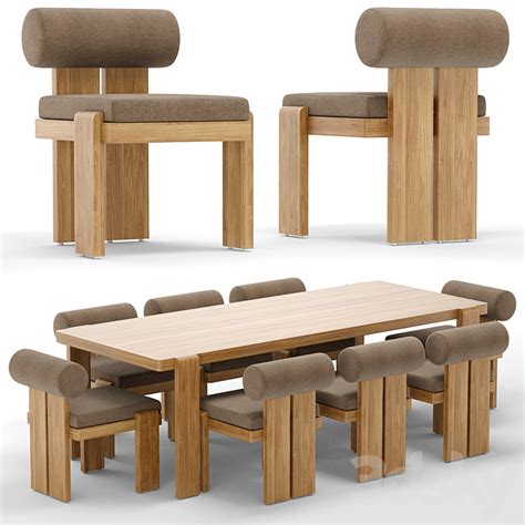 Rh Outdoor Vigo Restangular Table Chair Table Chair 3d Model