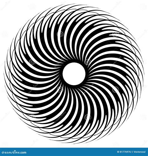 Abstract Circular Element Radial Lines Shape Geometric Element Stock Vector Illustration Of