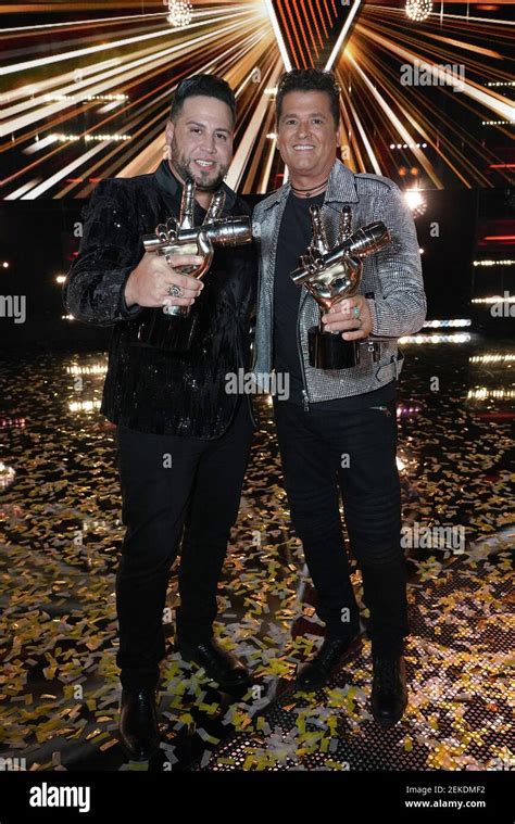 Miami Fl August 16 Sammy Colon And Carlos Vives Are Seen With The Winning Trophies During