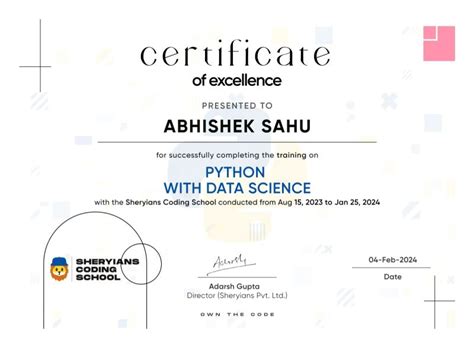 Abhishek Sahu On Linkedin Hey Connection I Am Excited To Share That I Have Successfully Completed