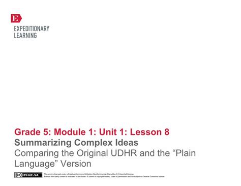 pdf grade 5 module 1 unit 1 lesson 8 summarizing … · summarizing