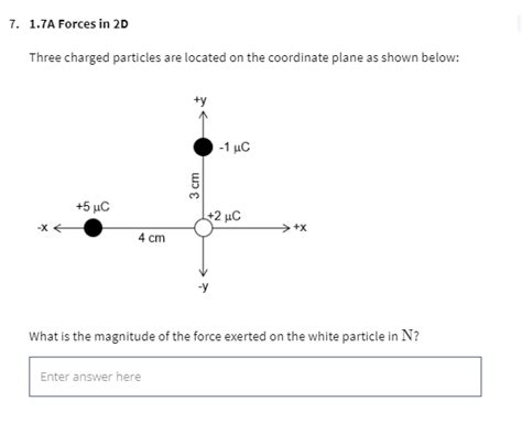 A Forces In D Three Charged Particles Are Located On The Coordinate Plane As Shown Below
