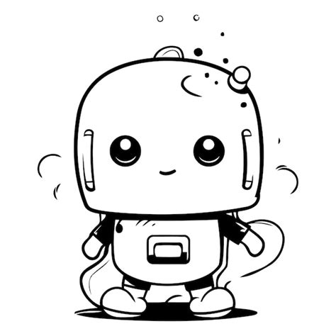 Premium Vector Cute Cartoon Robot Character Vector Illustration Cute