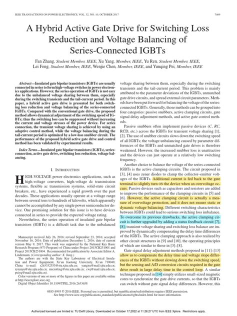 A Hybrid Active Gate Drive For Switching Loss Reduction And Voltage