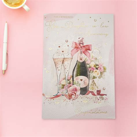 Son And Daughter In Law Wedding Anniversary Card Brighstone Champagne