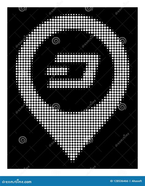White Halftone Dash Map Pointer Icon Stock Vector Illustration Of