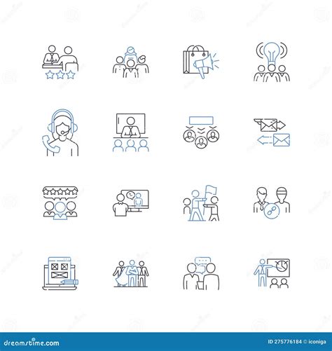 Brand Manager Line Icons Collection Strategy Branding Innovation Marketing Leadership