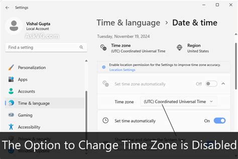 Fix Cant Change Time Zone In Windows 11 Date Time Settings AskVG