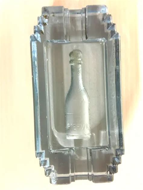ANCIEN RARE CENDRIER Art déco verre Bleu décor bouteille EUR PicClick FR