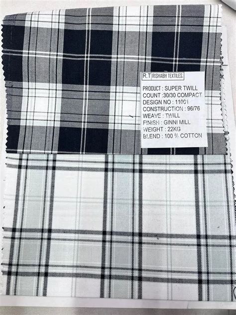 22Kg Super Twill Checks Compact Cotton Fabric Check Stripes At Rs 136