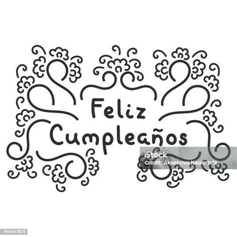 스페인어 생일 축 하 합니다 펠리 즈 Cumpleanos 레터링 벡터 일러스트입니다 행복에 대한 스톡 벡터 아트 및 기타 이미지 Istock