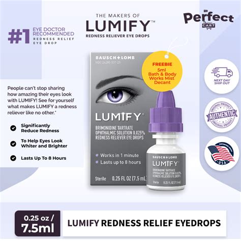 lumify redness reliever eye drops 0 08 oz 2 5ml i 0 25 oz 7 5ml