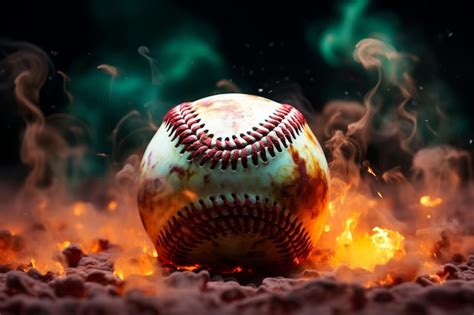 Premium Photo Baseball Spectacle Colorful Ball Pops Against A