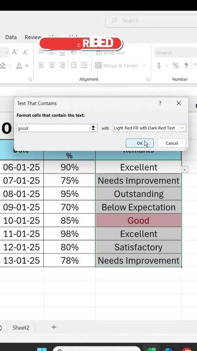 Conditional Formatting Text That Contain Excel Dataanlysis Shorts Youtube
