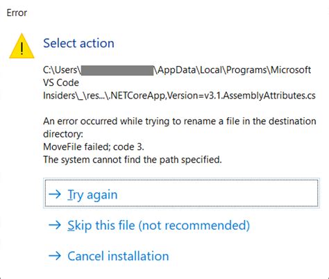 Vs Code Fails To Update Due To Movefile Operation Error · Issue 116523