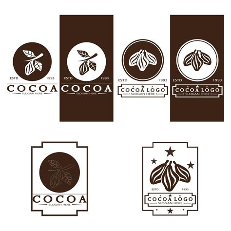 Cocoa Logo Cocoa Bean Cocoa Tree Cocoa Branches And Leaves Chocolate