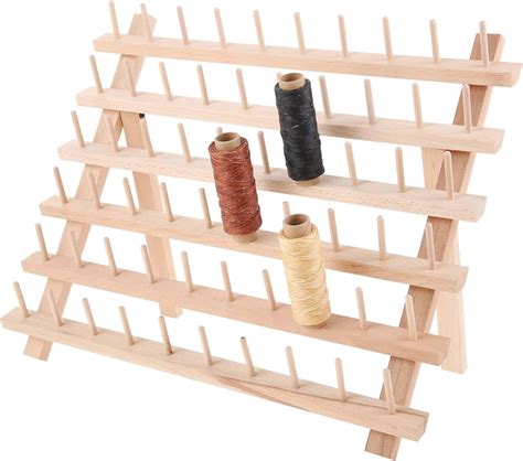 Thread Holder 60 Spools Wooden Thread Rack Thread Holder Organizer