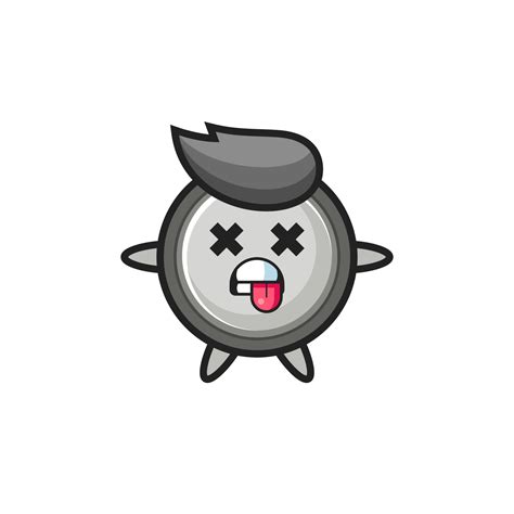 Character Of The Cute Button Cell With Dead Pose 3459788 Vector Art At