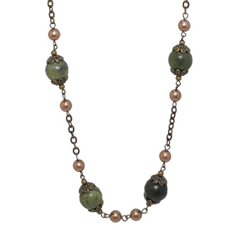 Vintage Style Gold Tone Connemara Marble Necklace Connemara Marble
