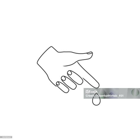 혈액 드롭 라인 아이콘 그림 만화 손가락 의료 수집을위한 완벽한 혈액 검사 디자인 혈액 검사의 상징 벡터 일러스트레이션 개념에