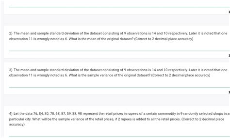 2 The Mean And Sample Standard Deviation Of The Dataset Consisting Of 9