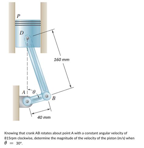 solved knowing that crank ab rotates about point a with a