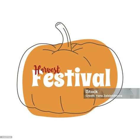 호박과 함께하는 가을 축제 추수 축제 호박 추수 감사절 평면 색상 그림입니다 추수 감사절 가을 카드 벡터 흰색 배경 10월에 대한 스톡 벡터 아트 및 기타 이미지 Istock