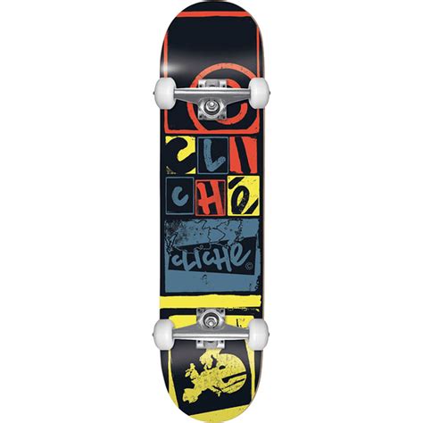 Shop Cliché Skateboard Complete Letter Press Black 8 Online Bud
