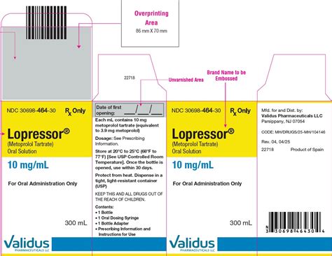 Dailymed Lopressor Metoprolol Tartrate Solution