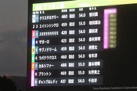 パドックビジョンに映し出された名前は、破壊力抜群撮影：高橋華代子