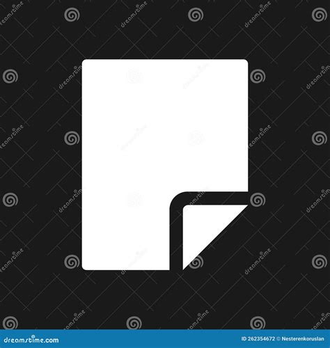 Document Dark Mode Glyph Ui Icon Stock Vector Illustration Of