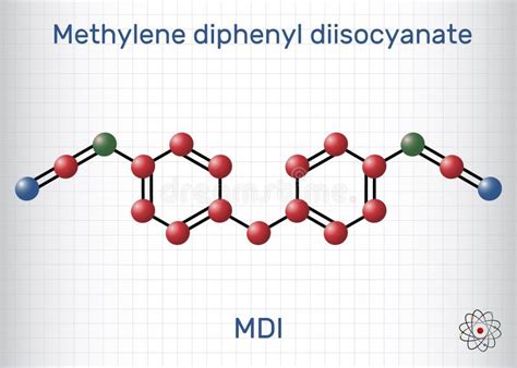 Methylene Diphenyl Diisocyanate Molecule Model Sheet Of Paper In A Cage Vector Stock