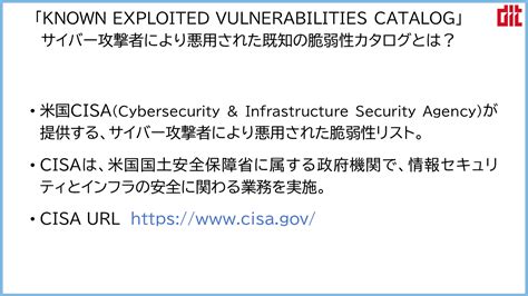 悪用された既知の脆弱性を点検しサイバー攻撃への耐性を強化しよう 株式会社ディアイティ