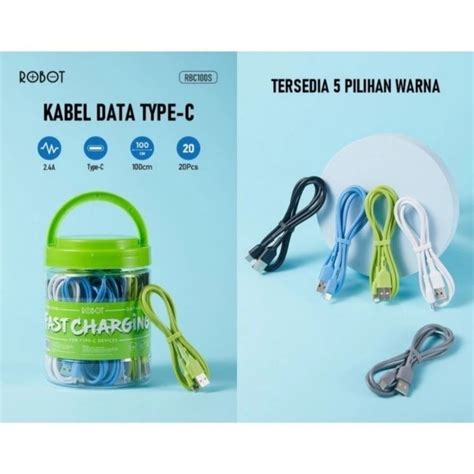 Jual Kabel Data Robot Rbc S Usb Type C Per Toples Isi Pcs Shopee Indonesia