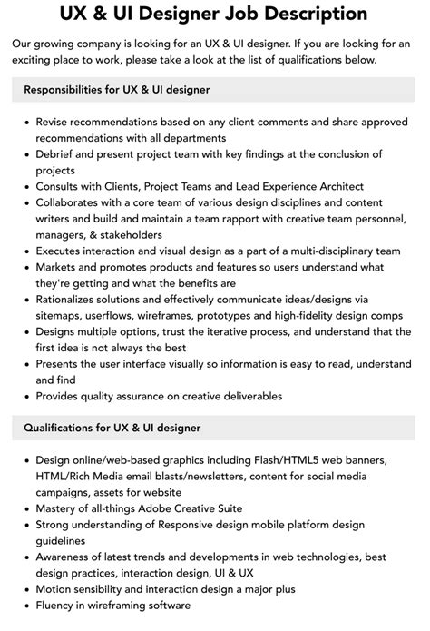 Ux And Ui Designer Job Description Velvet Jobs