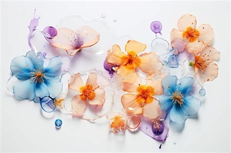 Premium Ai Image Flowers In A Water Droplet