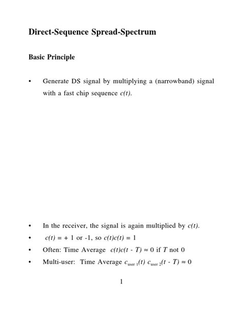 direct sequence spread spectrum basic principle pdf signal