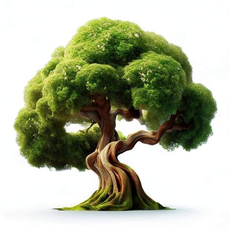 Premium AI Image Big Tree Isolate On White Background