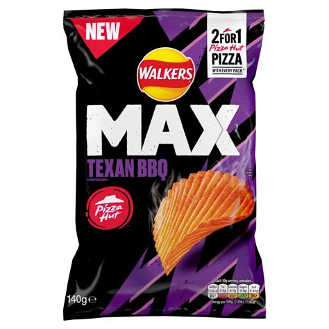 Walkers MAX Pizza Hut Texas BBQ 140g Co Op