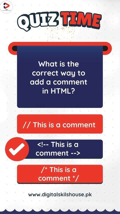 Html Quiz What Is The Correct Way To Add Comments Html