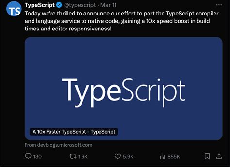 🚀 Typescript 70 Goes Go 10x Faster Typescript By Zlouay Mar 2025 Medium